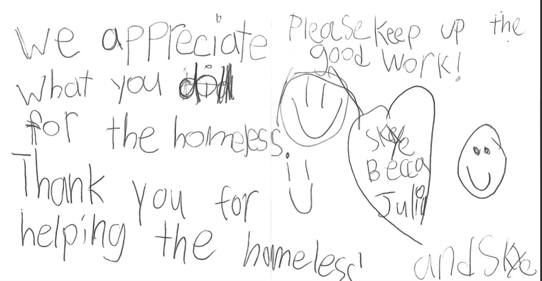 Messages from Kids - Coalition For The Homeless